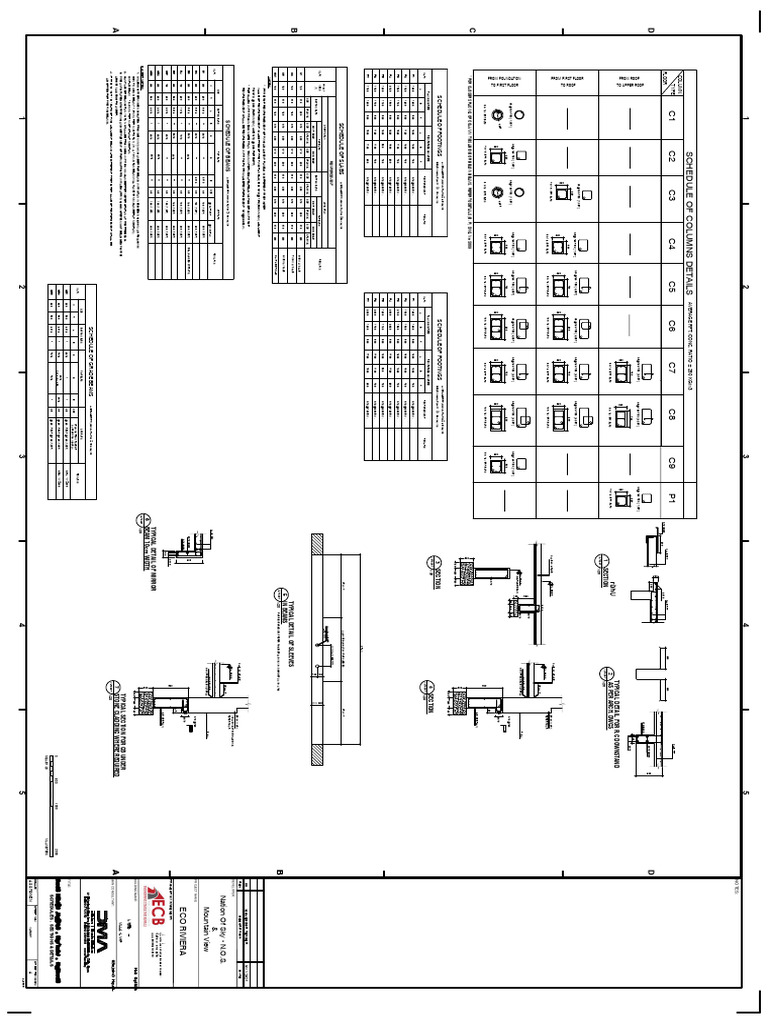Column and Footing Reinforcement Schedule | PDF | Structural Engineering | Building Engineering
