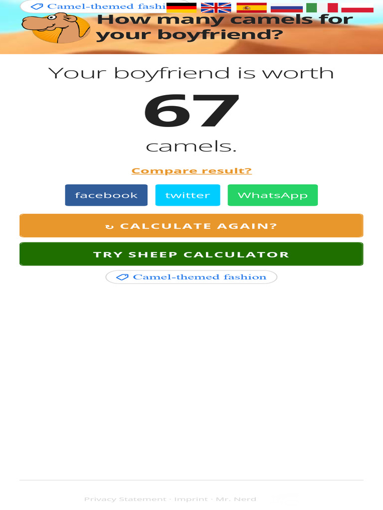 Camel Calculator - The Original | PDF