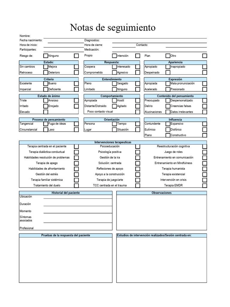 Hoja de Progreso | PDF | Sicología | Conceptos psicologicos