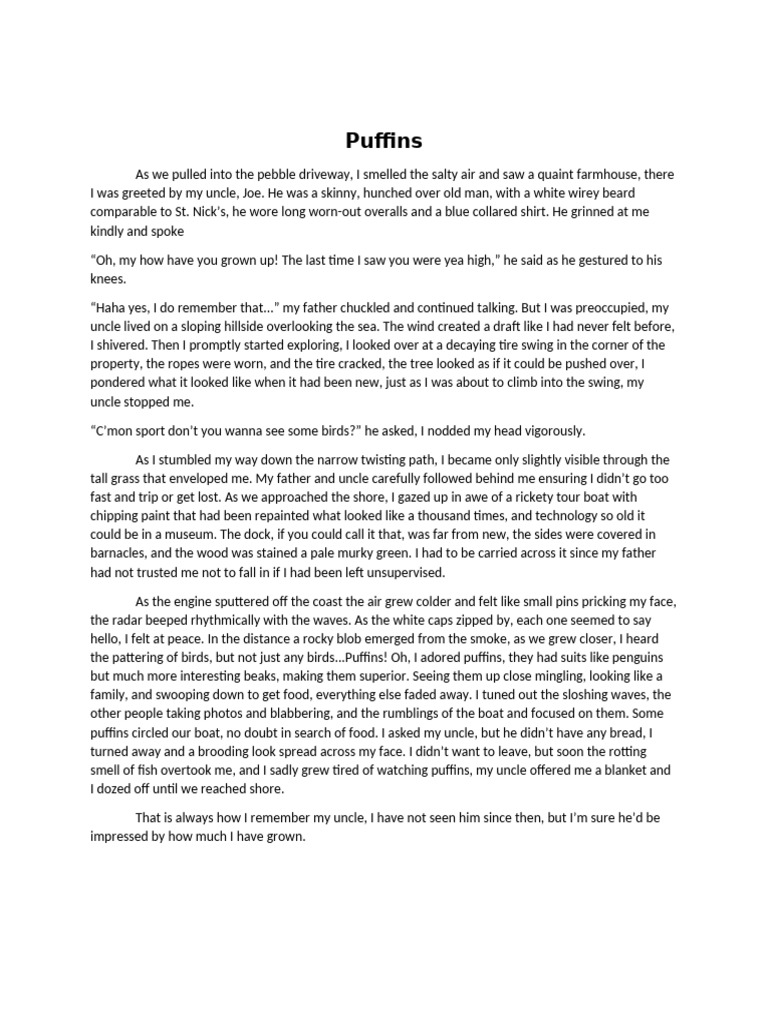 Descrptive Paragraph A Dolls House | PDF | Birds