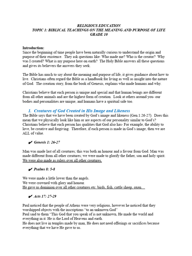 Meaning and Purpose of Life | PDF | Genesis Creation Narrative | Abraham