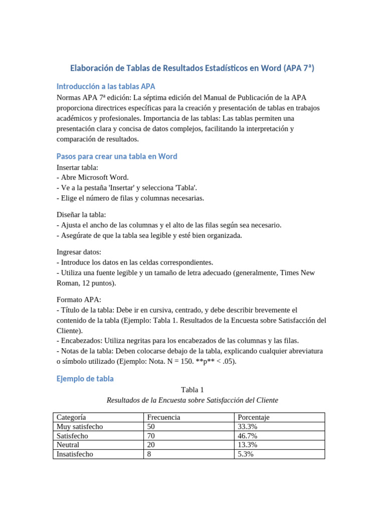 APA Tables in Word | PDF