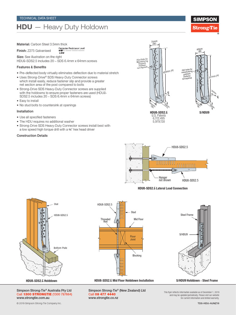 Technical Data Sheet - HDU | PDF | Screw | Mechanical Engineering