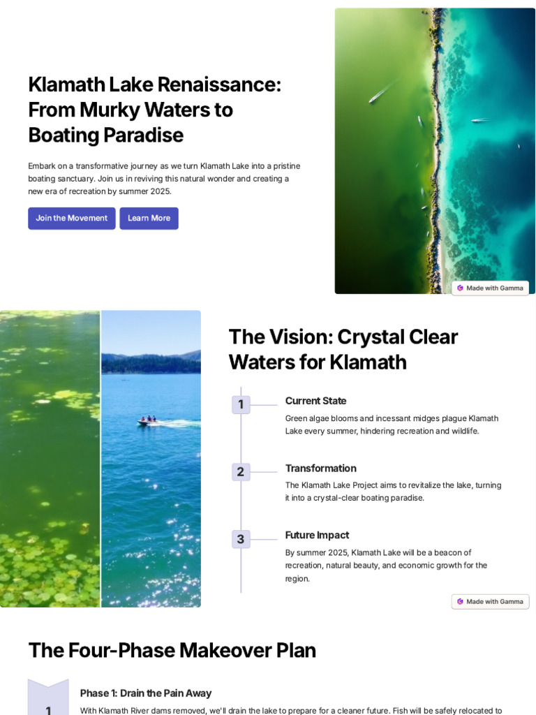 Klamath Lake Renaissance From Murky Waters To Boating Paradise | PDF ...