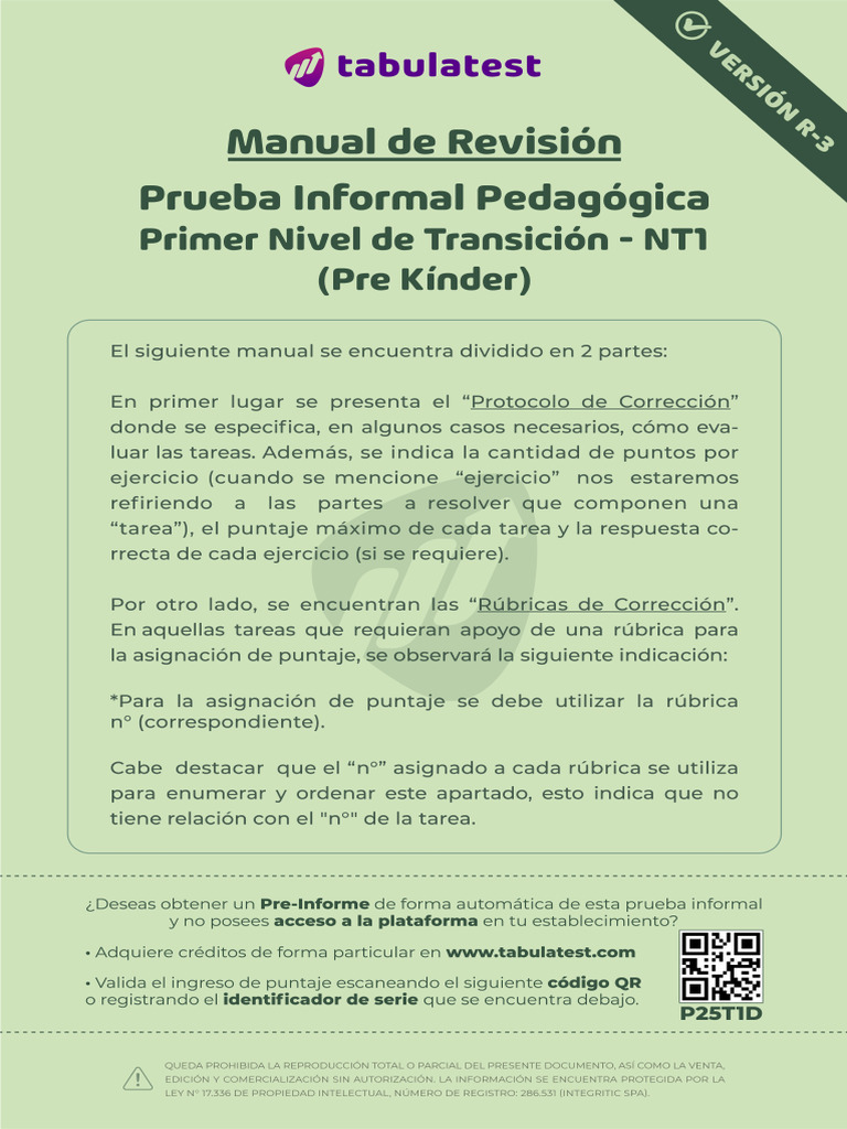 Manual de Revisión Prueba Inf Pedagogica NT1.PDF 67c368289c07bb0c67c48a1a | PDF