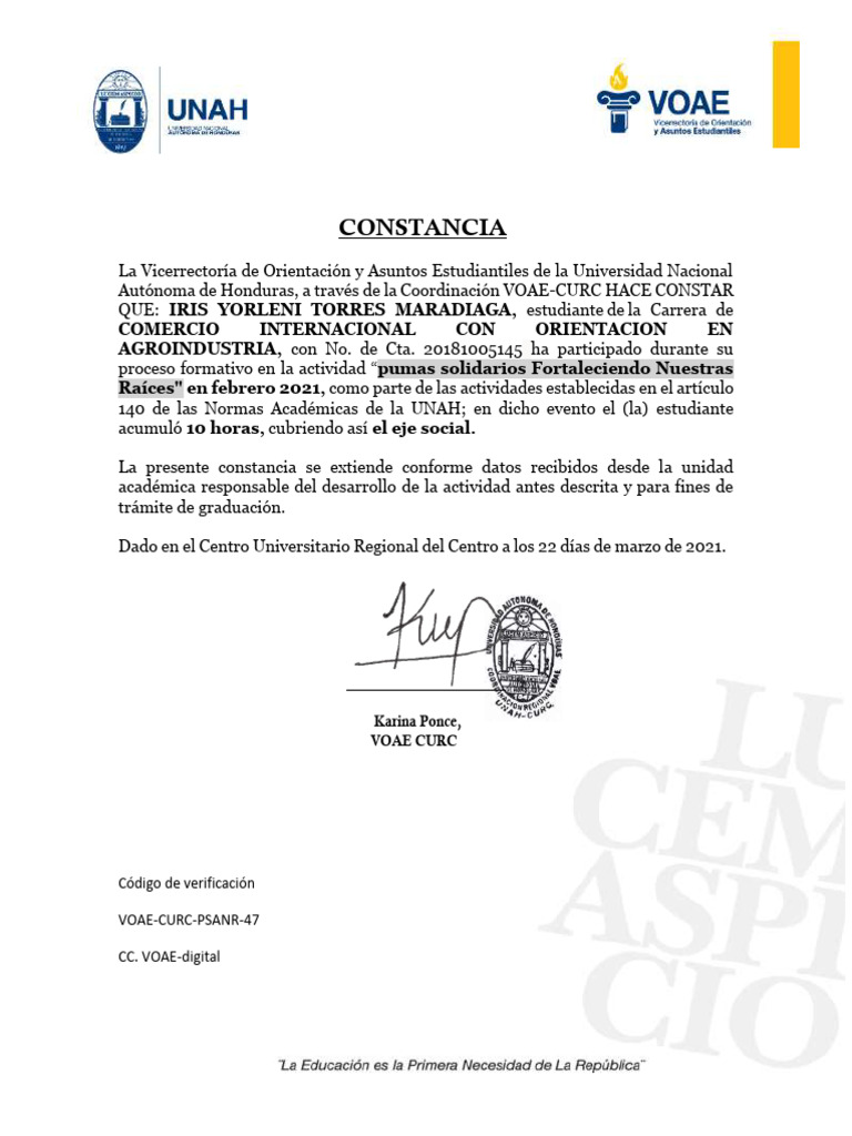 Iris Yorleni Torres Maradiaga | PDF