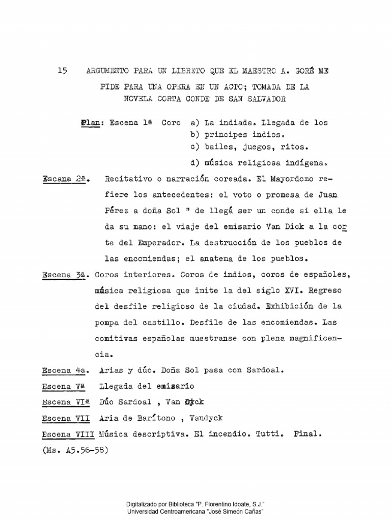 Argumento Ópera Conde San Salvador | PDF
