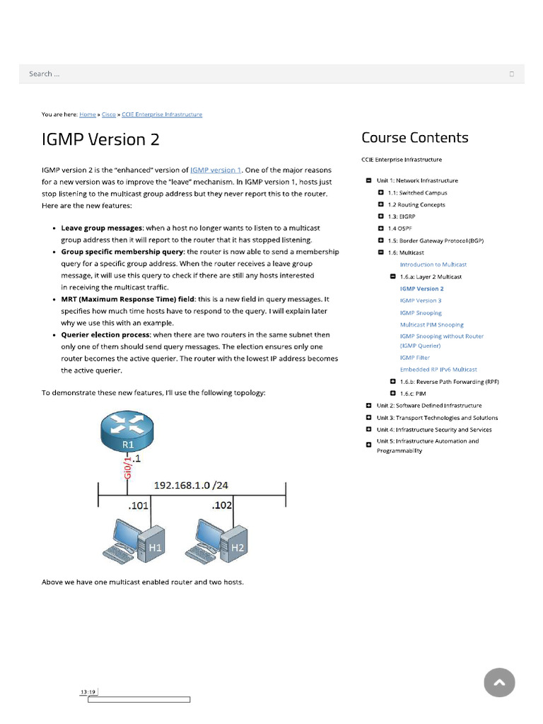 IGMP Version 2 | PDF