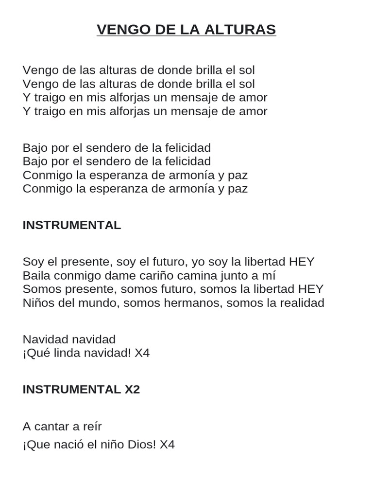 Vengo de La Alturas | PDF