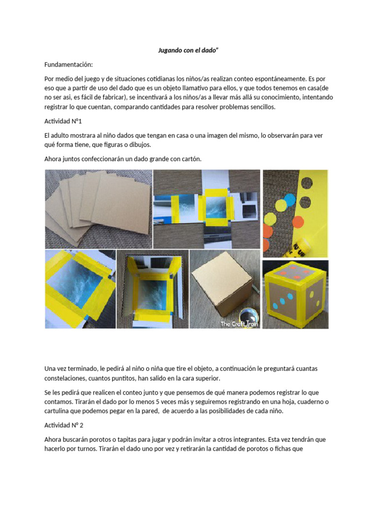 JUGAMOS CON EL DADO | PDF