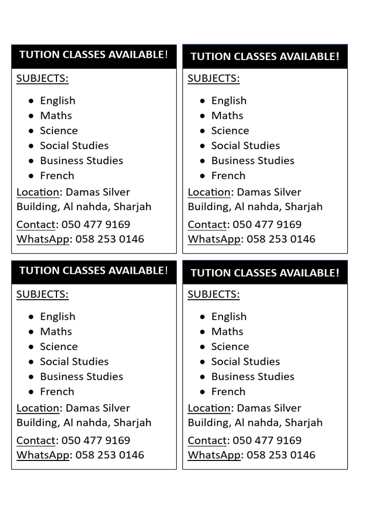 Final Tution Pamphlet | PDF