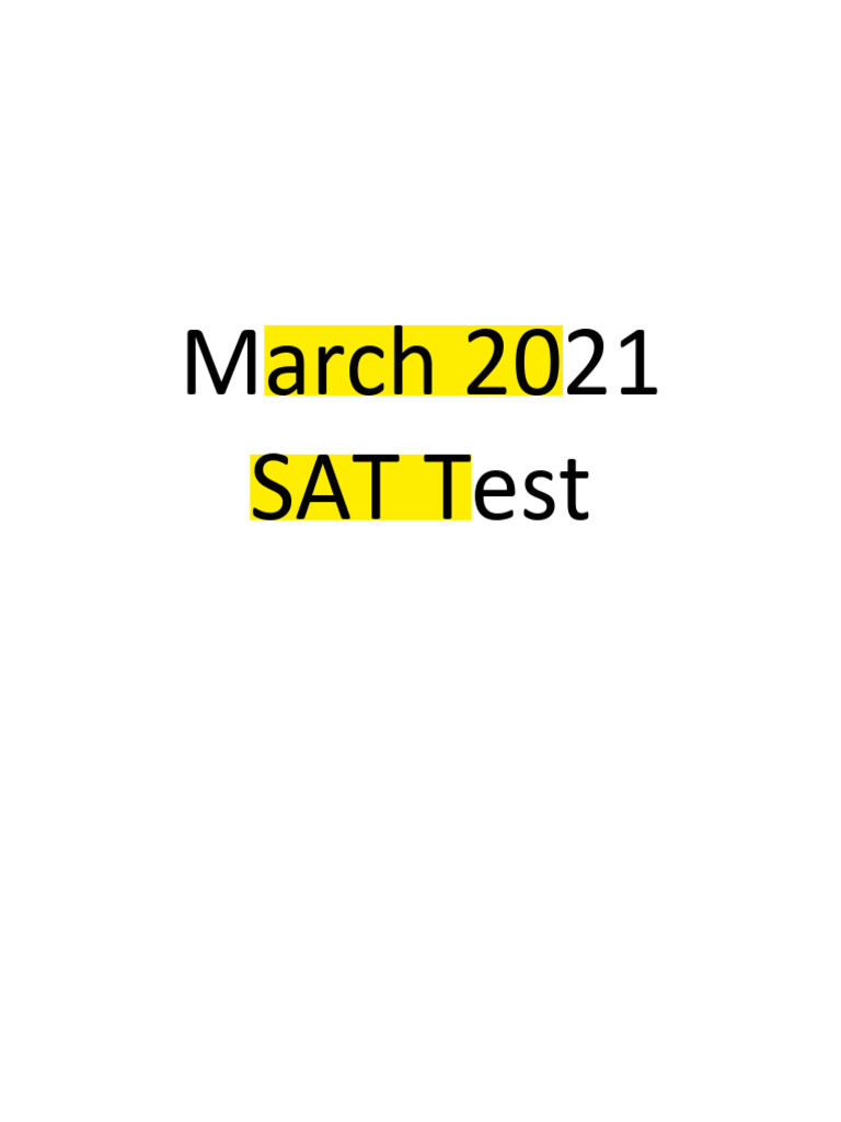 March 2021 SAT Test Overview | PDF