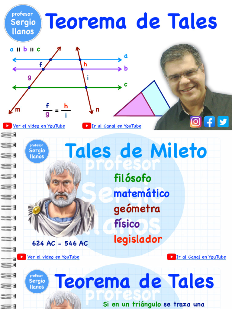 Teorema de Tales por Sergio Llanos | PDF | Triángulo | Geometria clasica