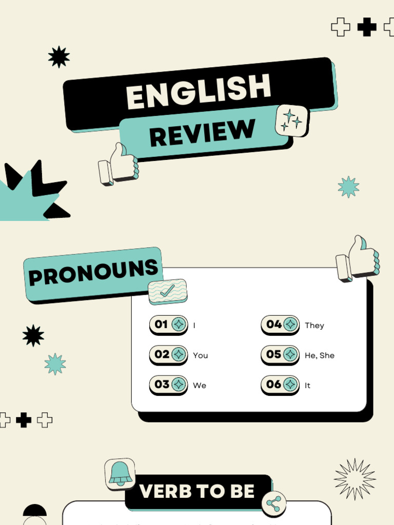 English Review Pronouns, Verb To Be, Articles | PDF | Famílias linguísticas