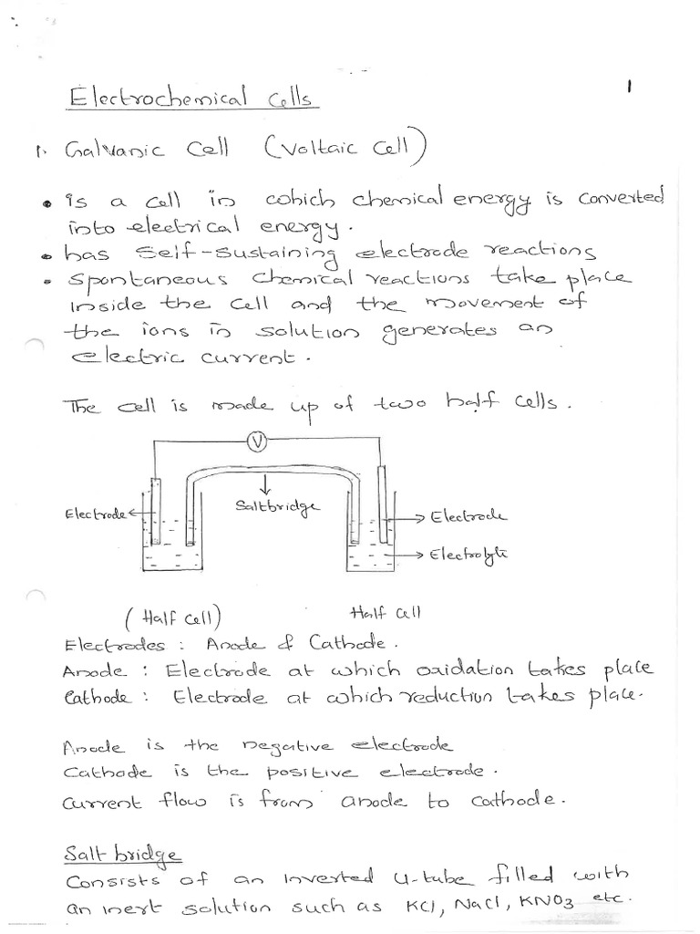 Electrochemistry notes | PDF
