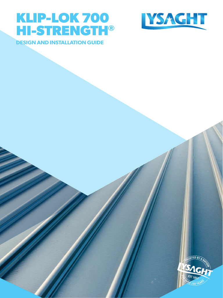 KLIP-LOK 700 Hi-Strength Installation Guide | PDF | Roof | Thermal ...