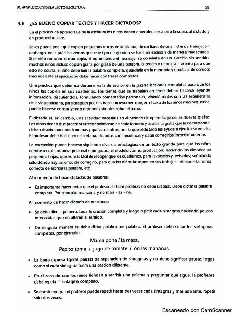 Lectura y dictado | PDF