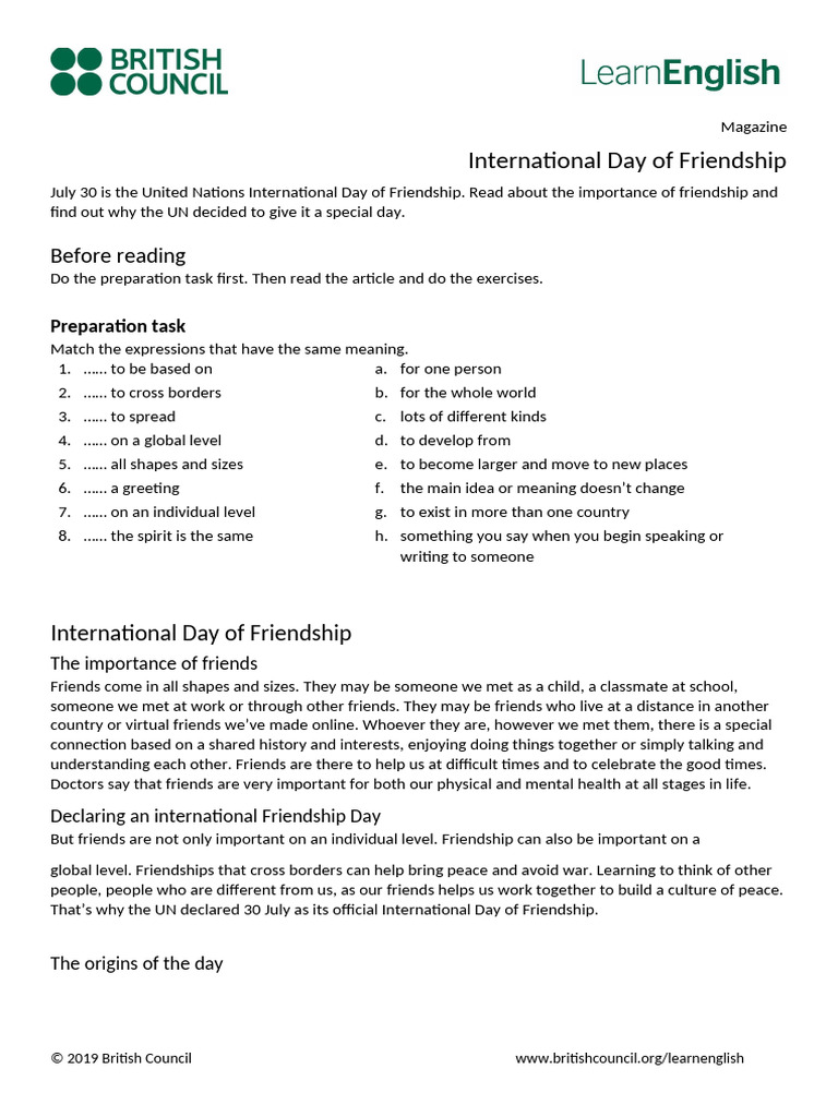 Friendship Doc 123 | PDF