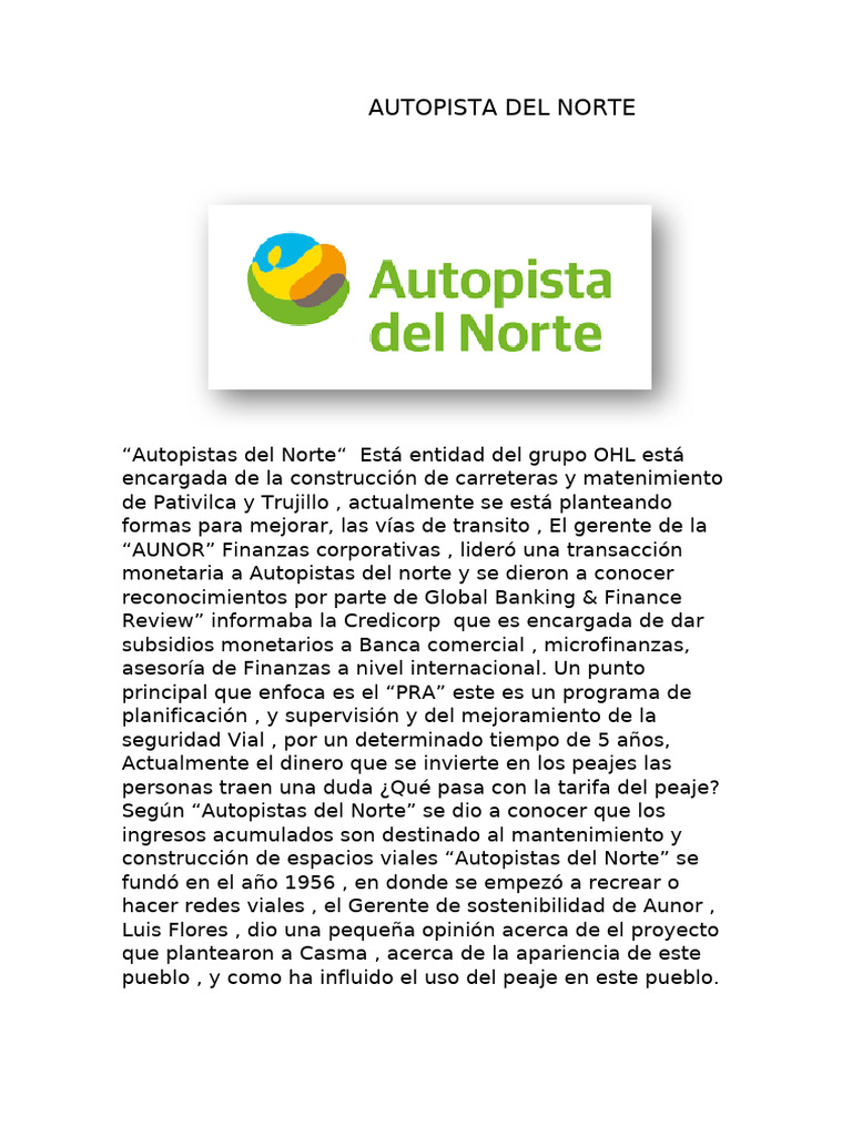 Autopista Del Norte | PDF