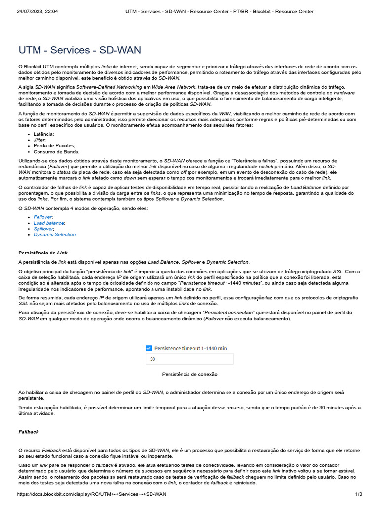 UTM - Services - SD-WAN - Resource Center - PT - BR - Blockbit - Resource Center | PDF | Rede de ...