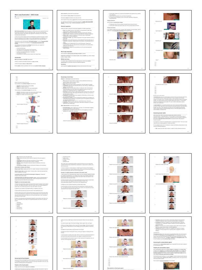 Neck Lump Examination OSCE Guide | PDF | Thyroid | Neck