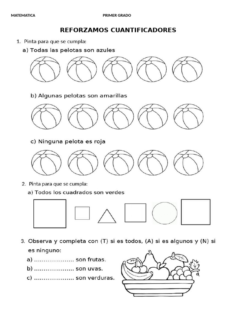 Cuantificadores para Primer Grado | PDF