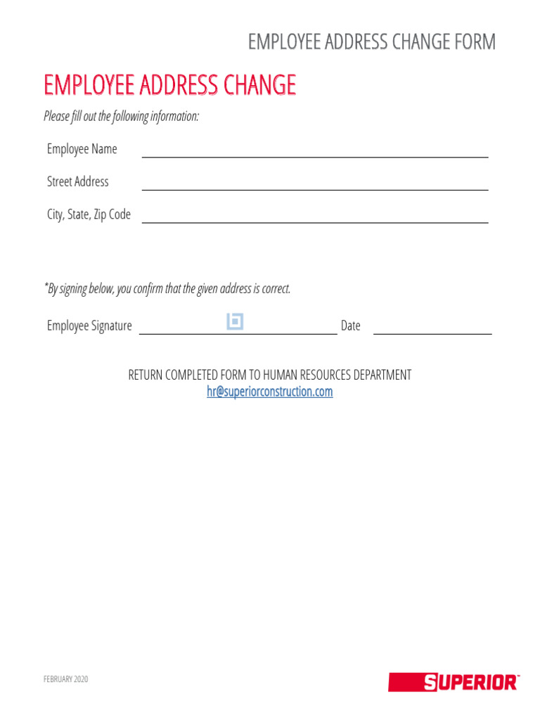 Address Change Form 2020-02 | PDF