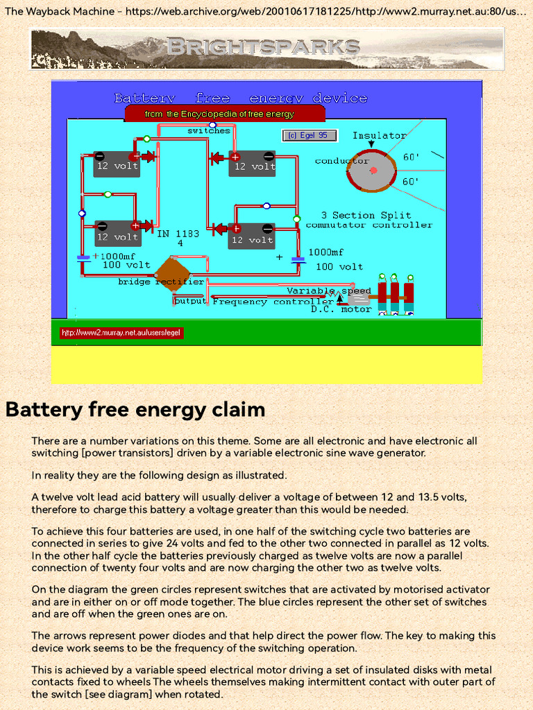 Free Energy Battery Design Circuit | PDF | Electric Generator | Series ...