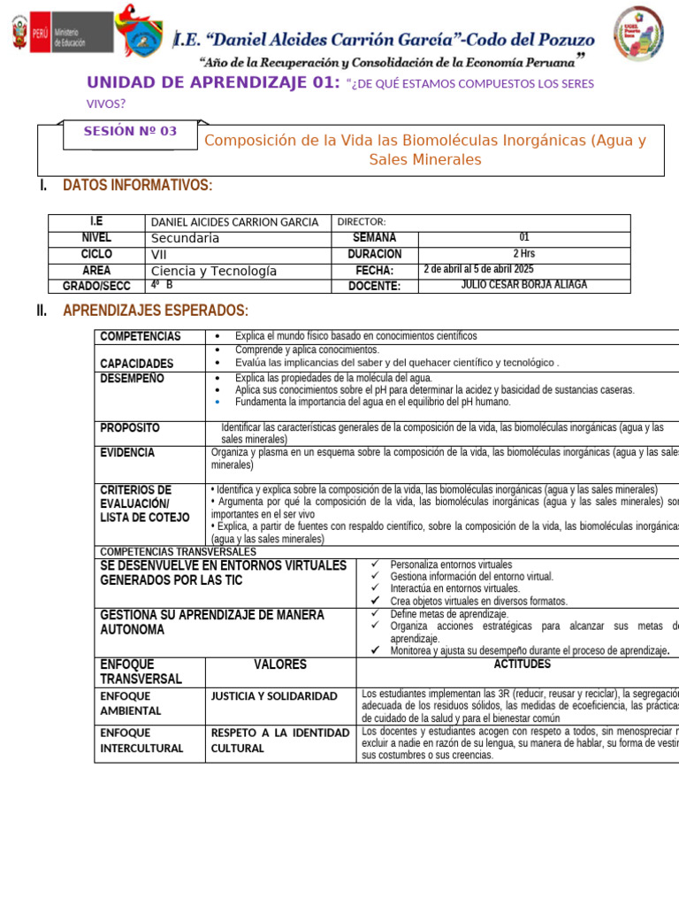 A 4º SES ACT 3-CYT-U1 - PENDIENTEEE | PDF | Agua | Aprendizaje