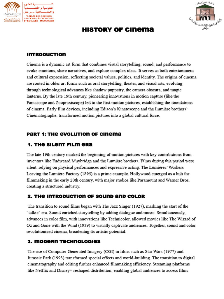 2 History of Cinema RSM | PDF | Cinematography | Silent Film