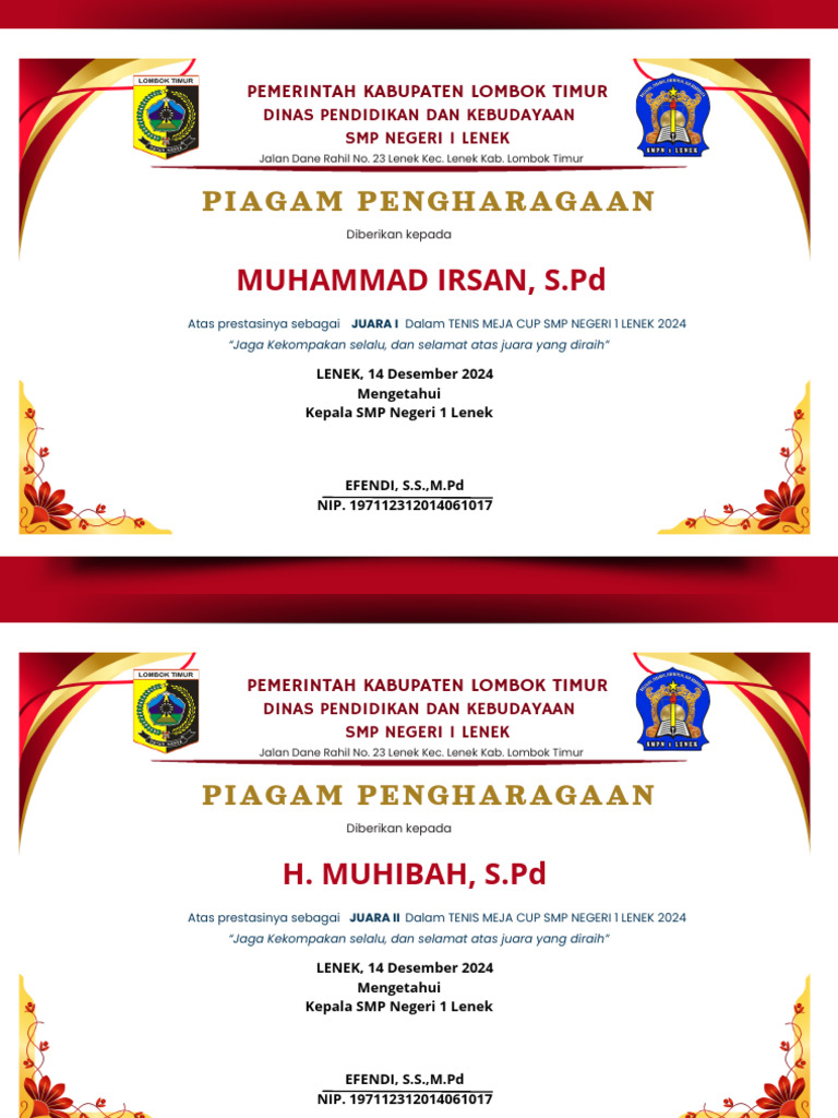 (Buat Banyak 1) Merah Putih Sertifikat Penghargaan Lomba Karya Tulis Ilmiah (1) | PDF