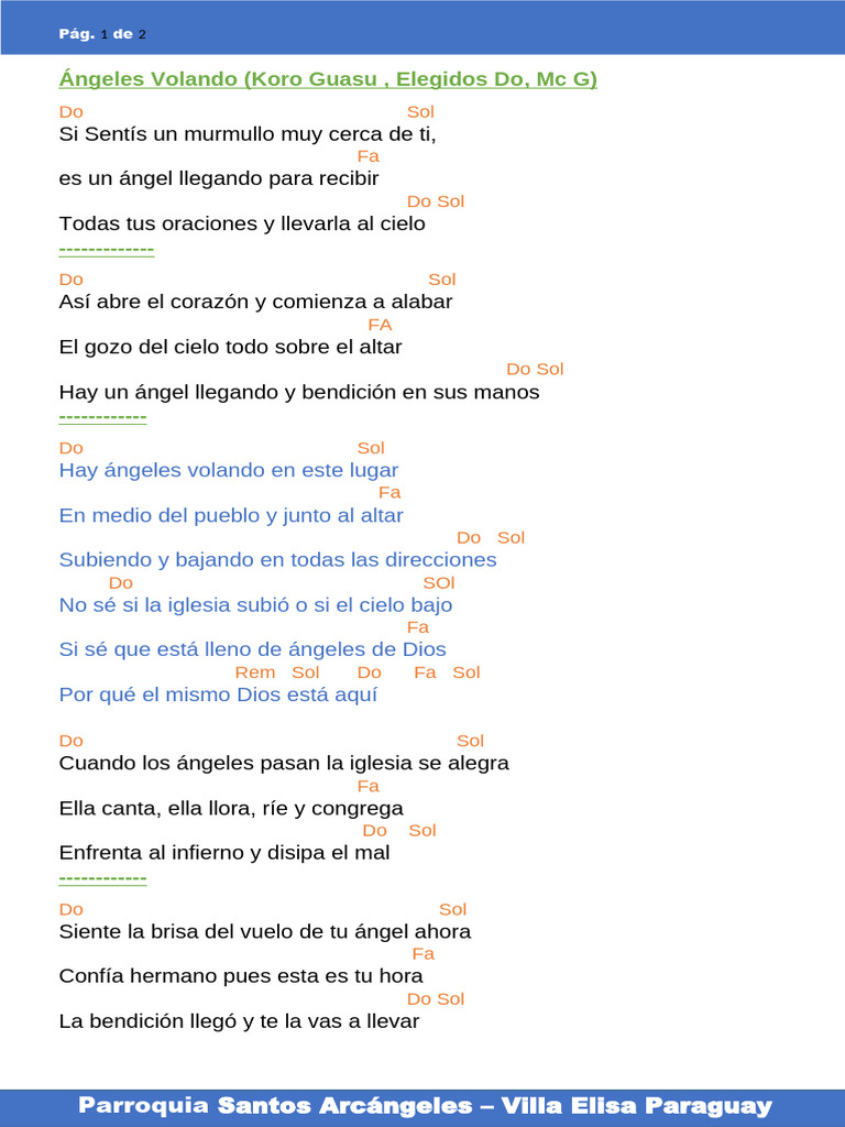 Angeles Volando | PDF | Bendición | Adoración Cristiana Y Liturgia