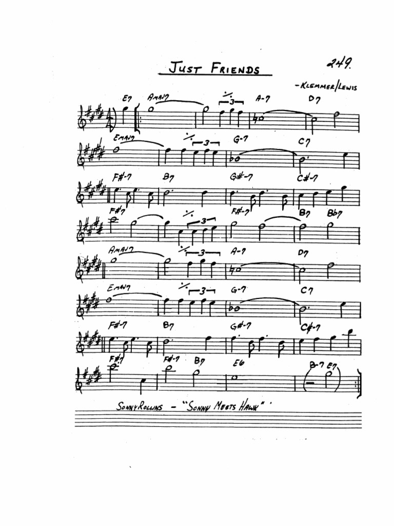 Just Friends - Eb Part | PDF