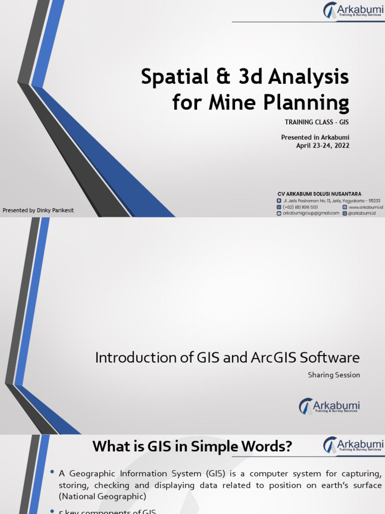 040922-01-Training Class-Spatial and 3D Analysis For Mine Planning | PDF | Geographic ...