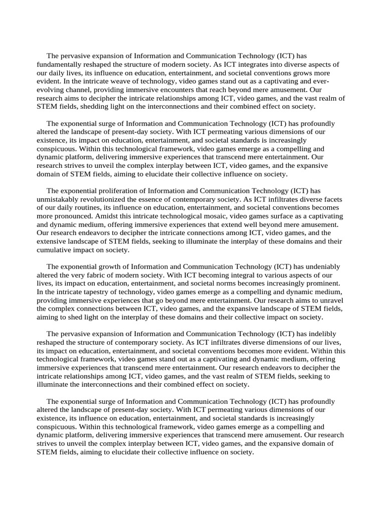 The pervasive expansion of Information and Communication Technology ...