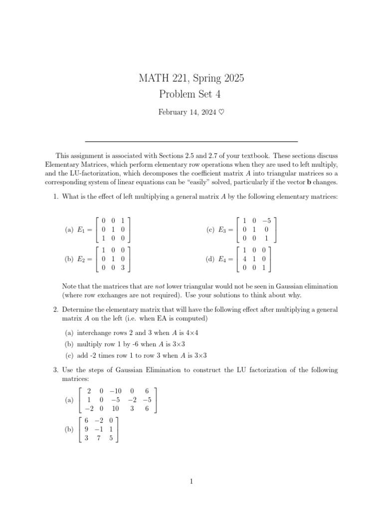 Linear Algebra Practice 2 | PDF | Matrix (Mathematics) | Algorithms