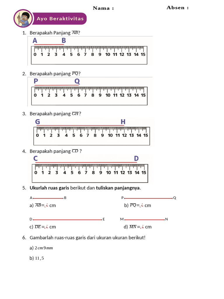 Lembar - Kerja - MTK3 - Pengukuran Garis - 14-01-25 | PDF