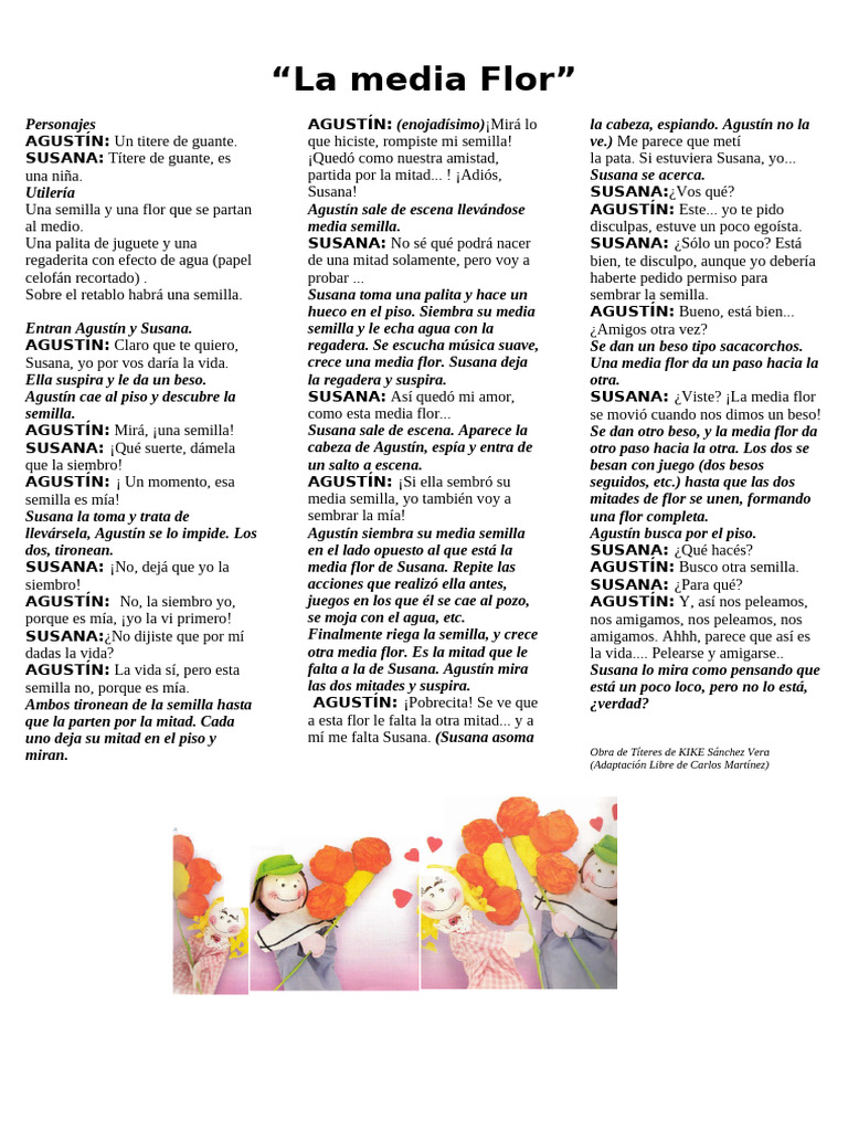 Obra de Titeres La Media Flor | PDF
