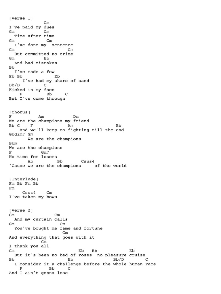 We Are The Champions | PDF