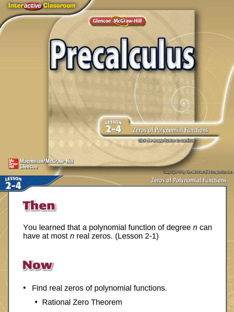 2-4 Rational Zero Theorem & Descartes Rule of Sign | PDF | Zero Of A ...