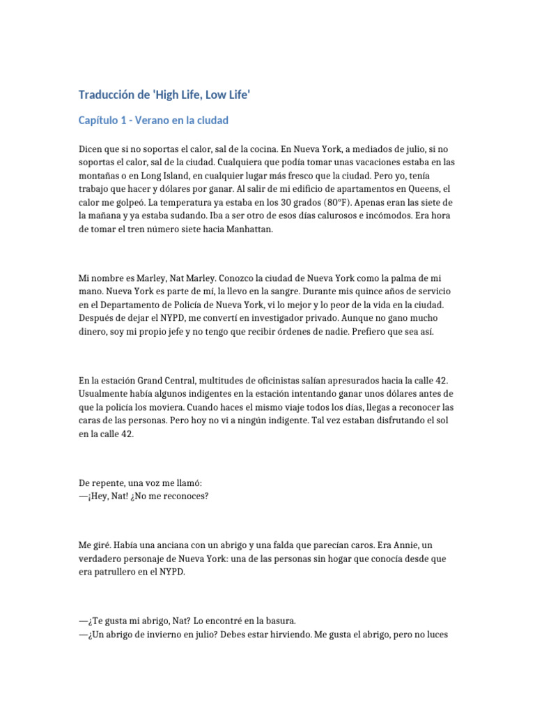 Resumen de "High Life, Low Life" | PDF | Nueva York