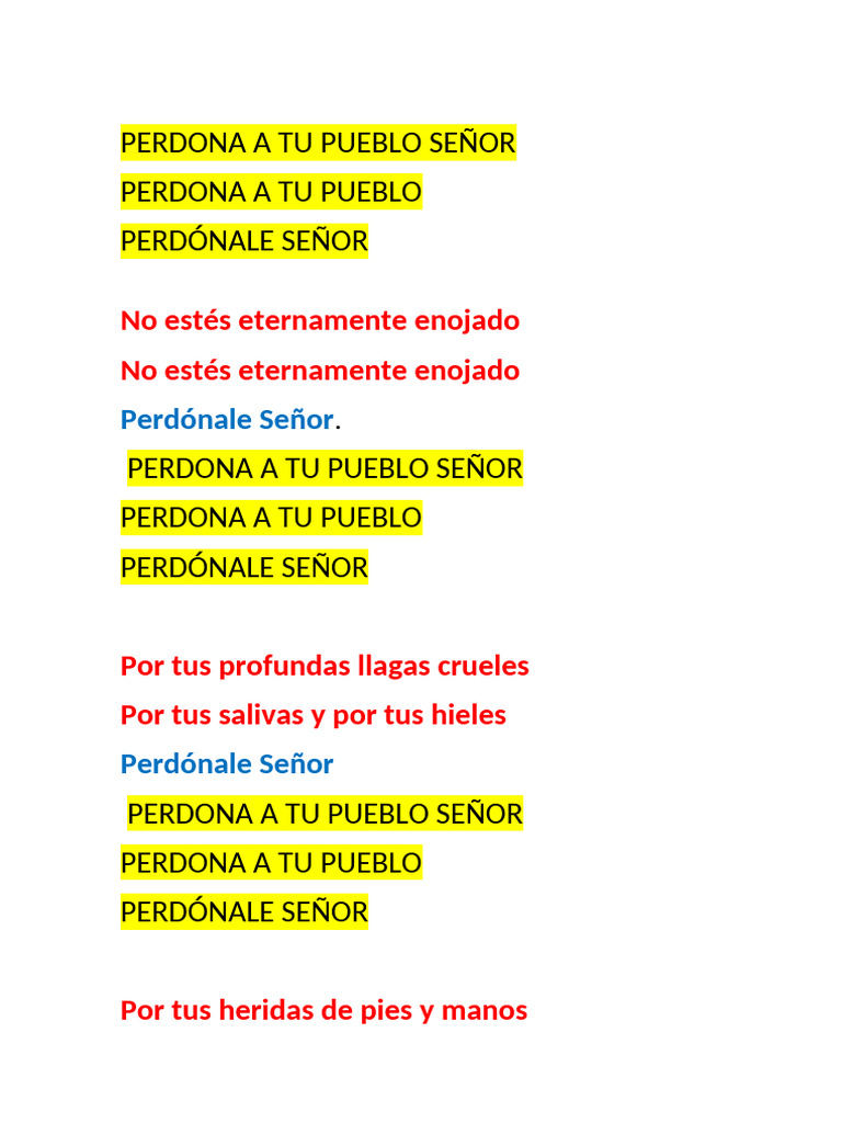 Perdona A Tu Pueblo Señor | PDF