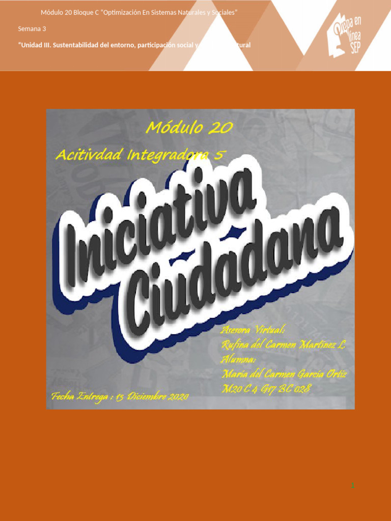 Modulo 20 Act 5 | PDF | Sustentabilidad | Agua