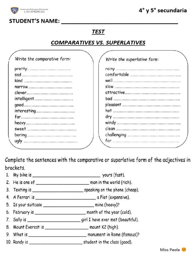 Comparatives and Superlatives | PDF