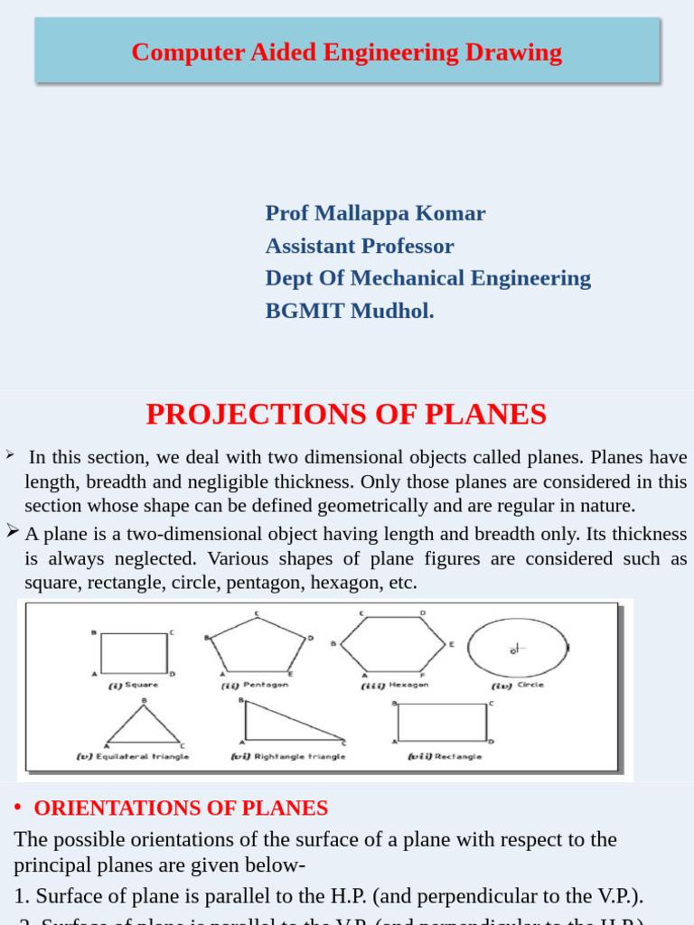 Projections of Planes | PDF | Shape | Geometric Shapes
