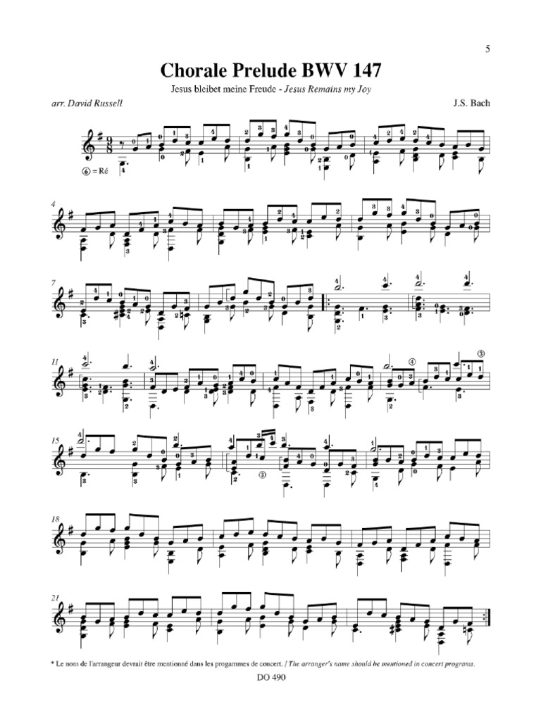Bach - David Russell - Coral-Prelude-Bwv-147 - Jesus Alegria Dos Homens ...