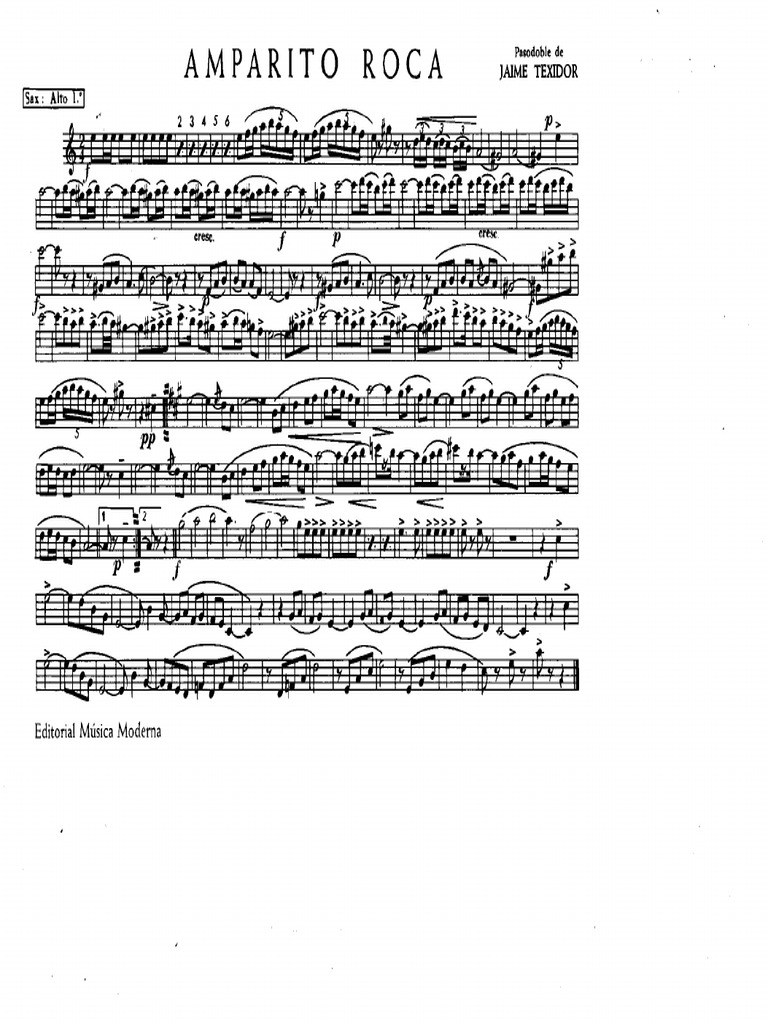 Amparito Roca - Saxo Alto 1 | PDF