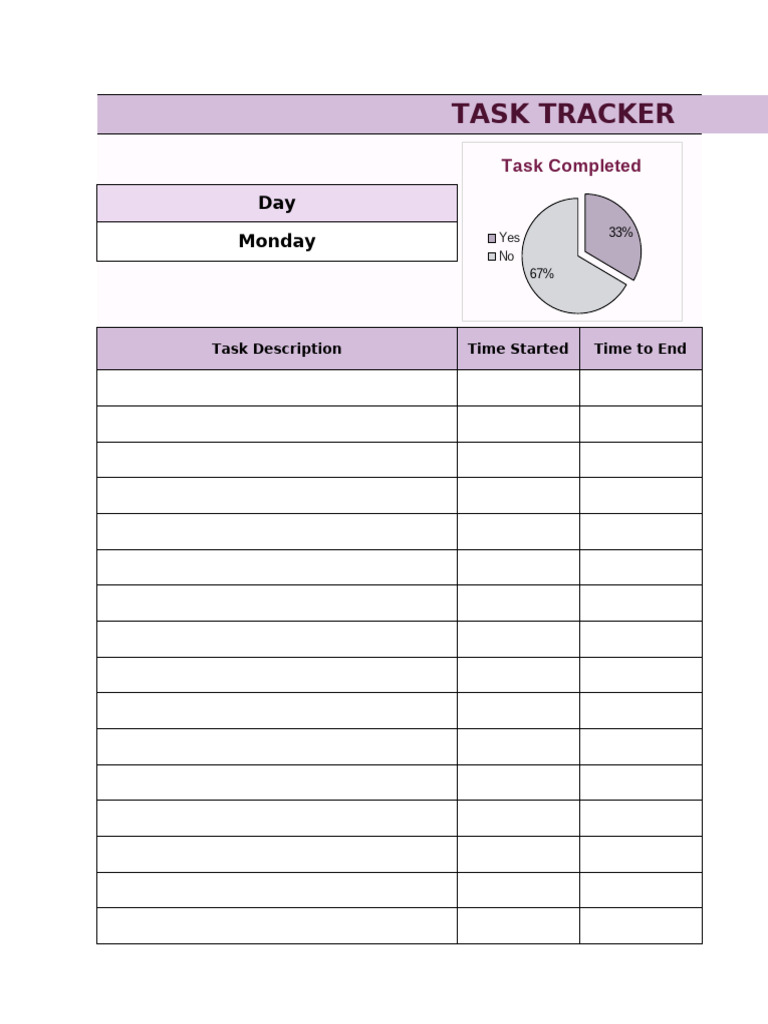 Daily Task Tracker Template | PDF