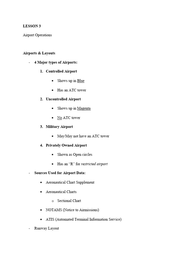 Airport Operations Overview | PDF | Airport | Aviation Safety