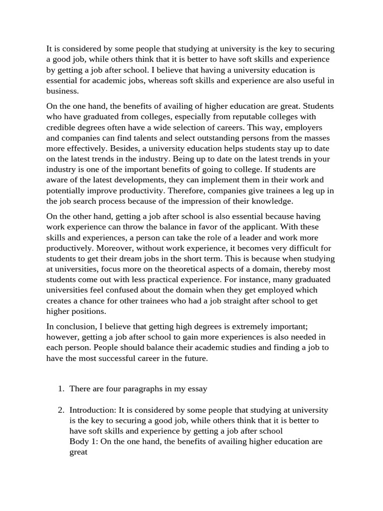 Advantage and Disadvantages | PDF | Experience | Essays